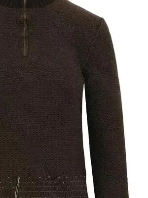 MAISON MARGIELA Quarter-zip Sweater With Frayed Detailing