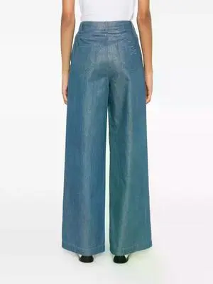 Karl Lagerfeld Shiny Finish Wide-leg Jeans