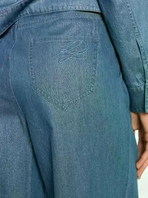 Karl Lagerfeld Shiny Finish Wide-leg Jeans