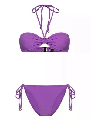 Lisa Marie Fernandez Crepe Bandeau Bikini - Purple