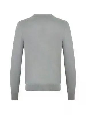 Fedeli Crew Neck Long Sleeve Sweater - Grey