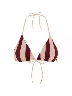 Fendi Striped Triangle-cup Bikini Top - Red
