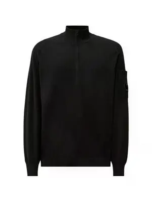 C.P. COMPANY Lens Detail Quarter-zip Sweater - Black