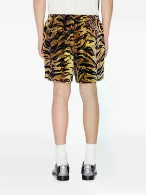 Kenzo Tiger-print Velvet Bermuda Shorts