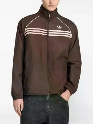 Adidas Striped Raglan-sleeve Track Jacket - Brown