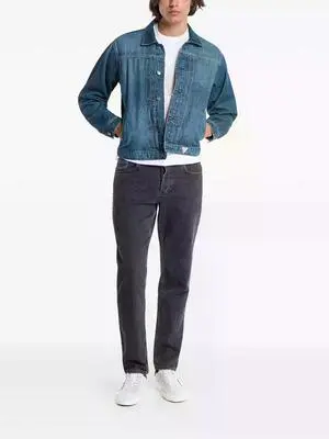Guess Faded Logo-patch Denim Jacket - Blue