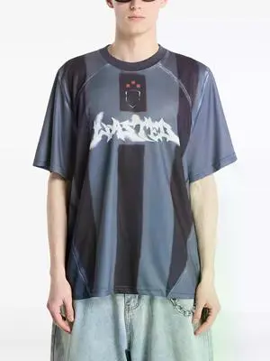 WASTED Spray Football Jersey Raglan-sleeve T-shirt - Black
