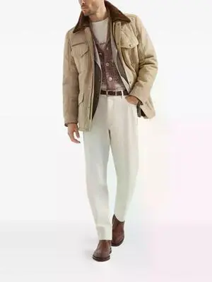 Brunello Cucinelli Nordic Jacquard Shawl Collar Cardigan - Brown