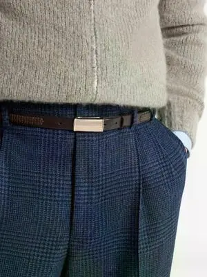 Brunello Cucinelli Textured Calfskin Belt With Box-frame Buckle