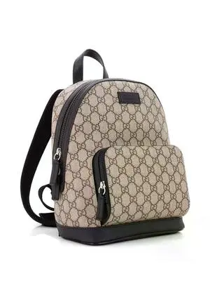 Gucci Gg Coated Canvas Zip Pocket Backpack