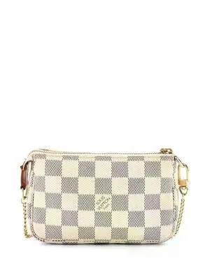 LOUIS VUITTON Pochette Accessoires Damier Mini Clutch Bag - White