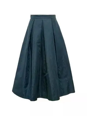 LUNATICA MILANO Moiré-effect Pleated Midi Skirt - Blue