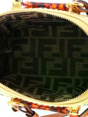 Fendi Raffia Mini Satchel Top Handle Bag