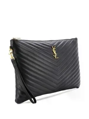 Saint Laurent Puffy Zip Patent Large Pouch