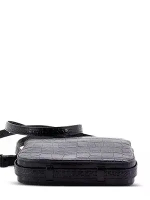 Celine Horizontal Phone Pouch Crocodile Embossed Leather Mini Shoulder Bag