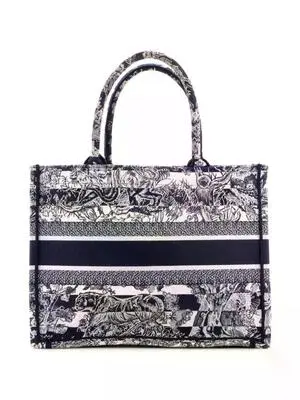 Dior Embroidered Canvas Medium Tote Bag
