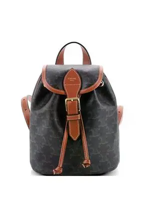 Celine Folco Triomphe Coated Canvas Mini Backpack - Brown