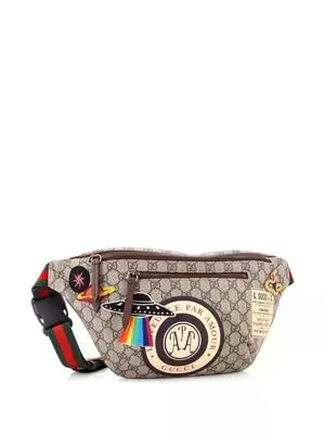 Gucci Courrier Zip Gg Coated Canvas Belt Bag With Applique - Brown