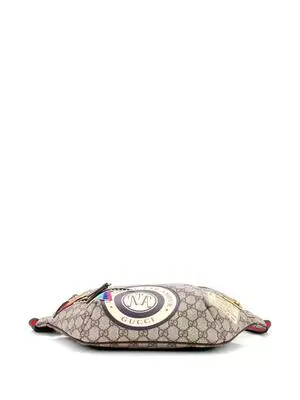 Gucci Courrier Zip Gg Coated Canvas Belt Bag With Applique - Brown