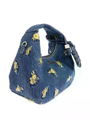 GANNI Embroidered Denim Tote Bag