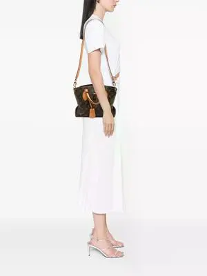 LOUIS VUITTON Monogram Flower Zipped Tote Pm Satchel - Brown