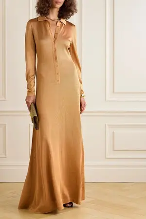 TOM FORD Knitted Maxi Dress - Camel