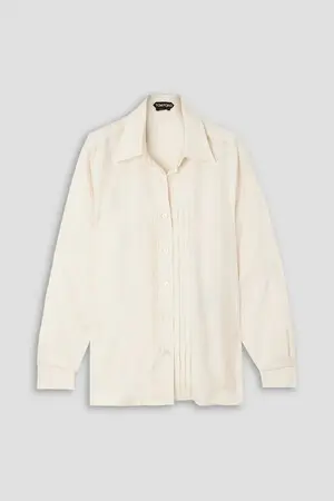 TOM FORD Pleated Twill Shirt - Ivory