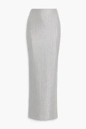 TOM FORD Metallic Ribbed Cottonblend Maxi Skirt
