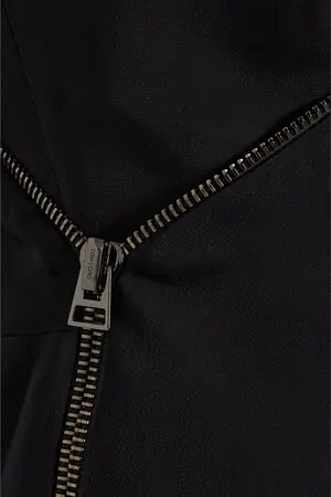 TOM FORD One-shoulder Zip-detailed Crepe Dress - Black