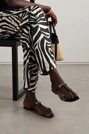 TOM FORD Logoembellished Patentleather Sandals