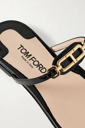TOM FORD Logoembellished Patentleather Sandals