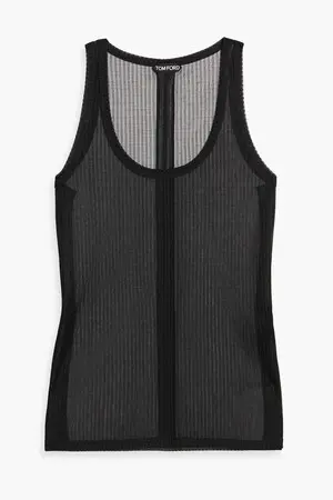 TOM FORD Ribbedknit Tank - Black