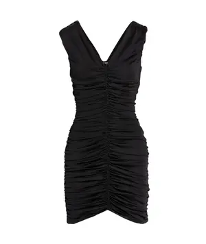 TOM FORD Ruched Silk-blend Mini Dress - Black