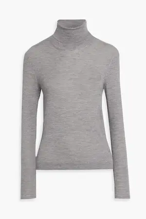 TOM FORD Mélange Cashmere And Silkblend Turtleneck Sweater - Gray