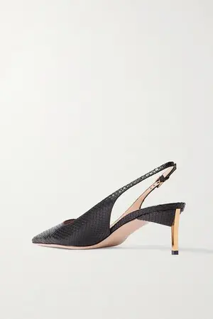 TOM FORD Snakeeffect Leather Slingback Pumps
