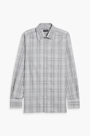 TOM FORD Checked Cotton Shirt - Gray