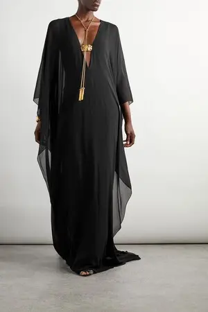 TOM FORD Cape Effect Silk Chiffon Gown