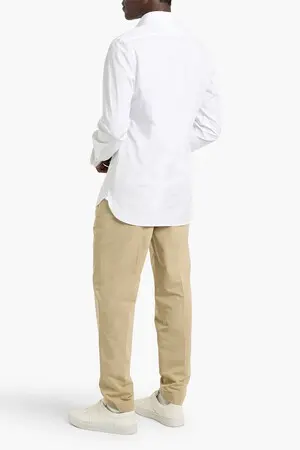 TOM FORD Straight-leg Pleated Cotton And Silk-blend Poplin Pants - Sand