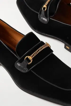 TOM FORD Bailey Chain-embellished Velvet Loafers