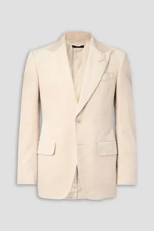 TOM FORD Shelton Slimfit Cottonvelvet Blazer - Cream
