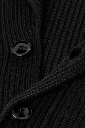 TOM FORD Shawl Collar Ribbed Silk And Wool-blend Cardigan - Black