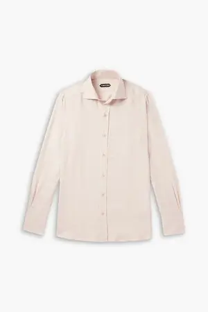 TOM FORD Slimfit Cutawaycollar Twill Shirt - Blush