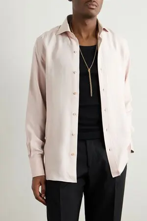 TOM FORD Slimfit Cutawaycollar Twill Shirt