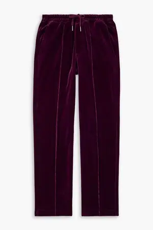 TOM FORD Straightleg Cottonblend Velour Track Pants - Grape