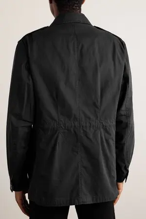 TOM FORD Leathertrimmed Cotton-twill Field Jacket