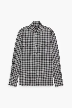 TOM FORD Checked Cottonflannel Shirt - Black