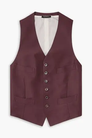 TOM FORD Dyllan Wool, Mohair And Silkblend Twill Vest - Burgundy