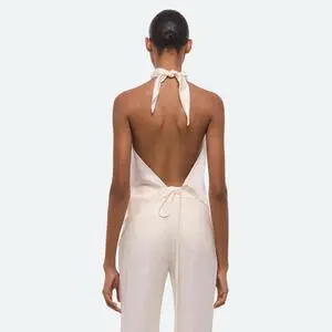 Helmut Lang Asymmetrical Draped Silk Scarf Top - Ivory