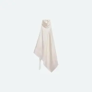 Helmut Lang Asymmetrical Draped Silk Scarf Top - Ivory
