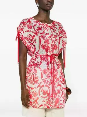 Gucci Floral Drawstring Dress